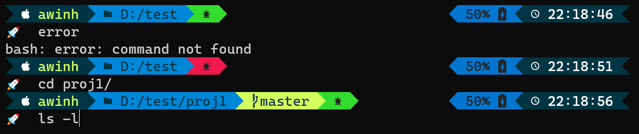 用 oh-my-posh 美化 Git bash | Awin's blog